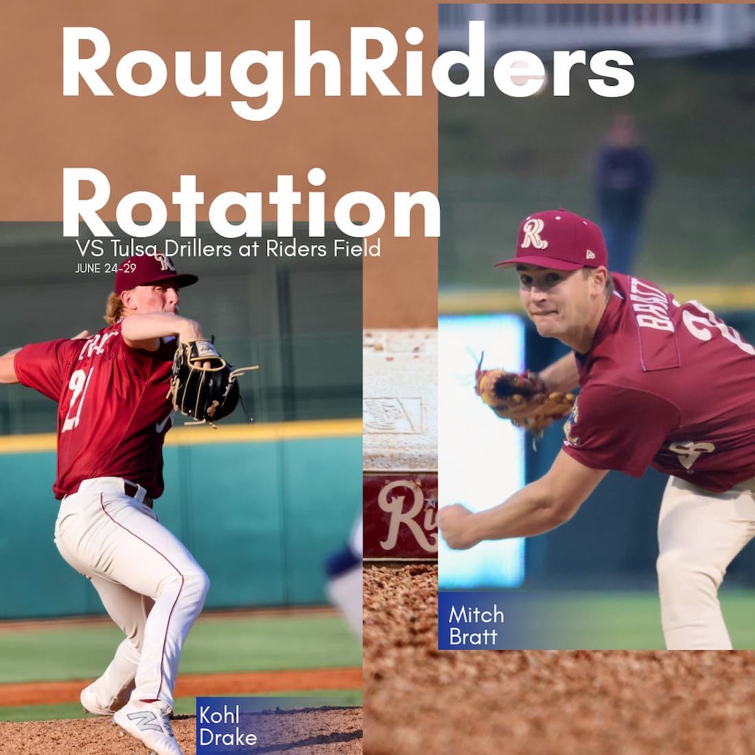 RoughRiders Rotation Set for Tulsa Drillers Series Showdown